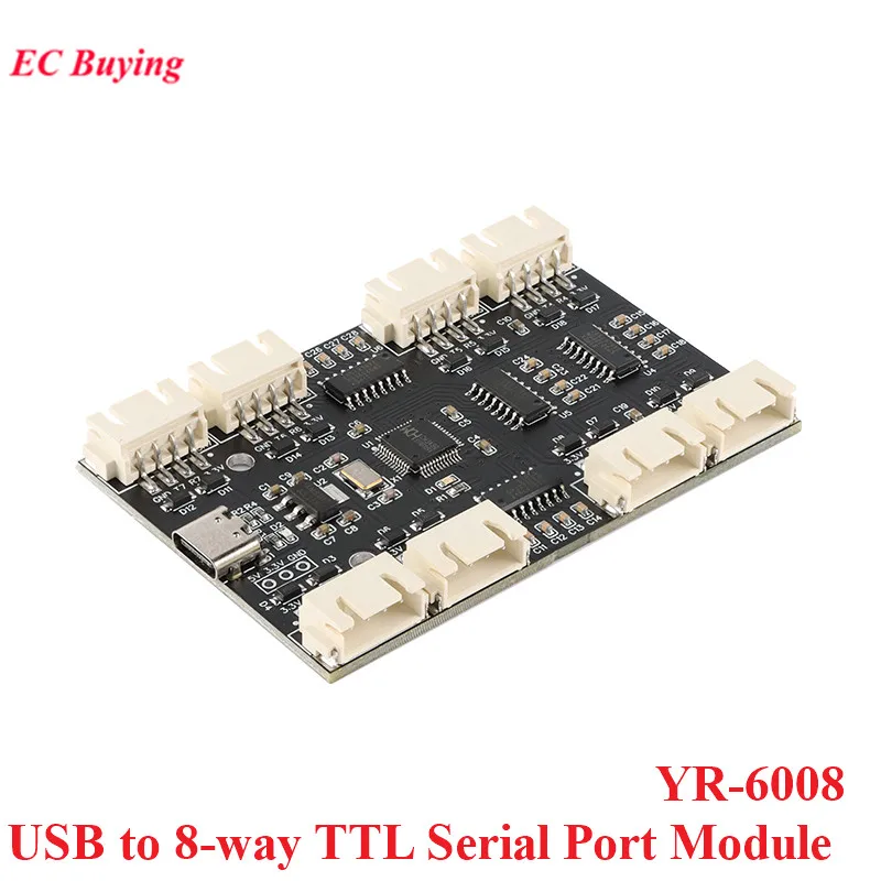USB to 8-way Channels TTL Serial Port Module CH348 Multi-channel UART Expansion Board TypeC to 8 ...