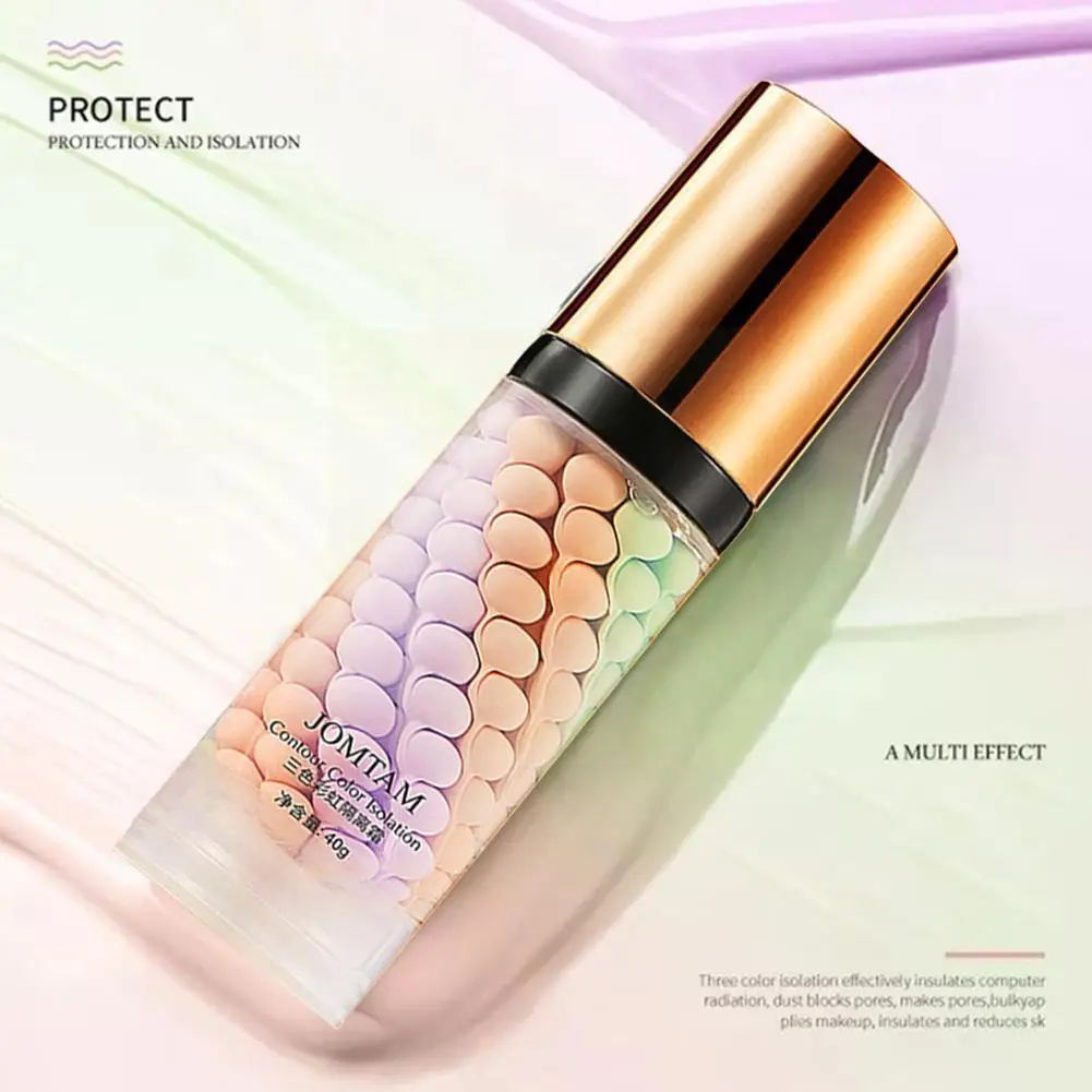 Three Colors Liquid Concealer Mixed Isolation Lotion Pore Moisturizing Foundation Makeup Primer ...