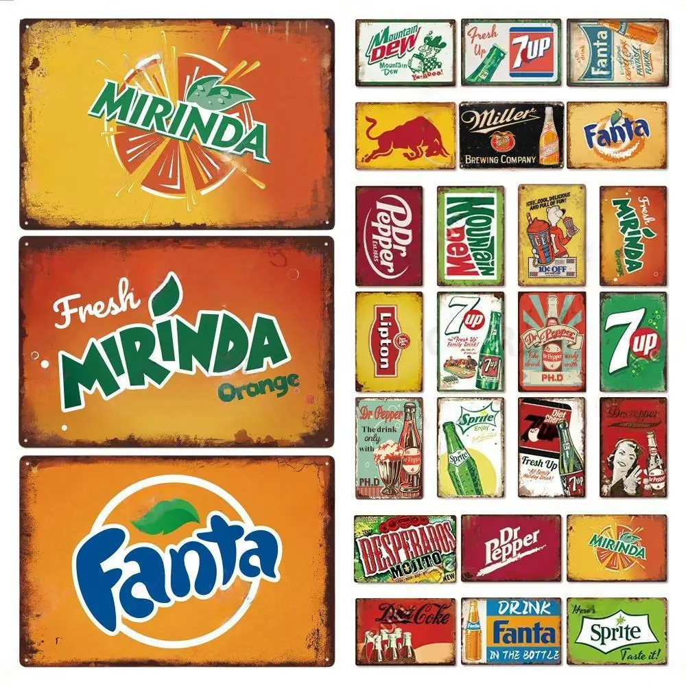 Vintage-Soft-Drink-Metal-Sign-Tin-Plaque-Retro-Metal-Posters-For-Cafe ...