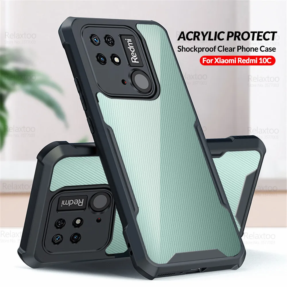 Funda-de-tel-fono-transparente-para-Xiaomi-Redmi-10C-cubierta-trasera ...