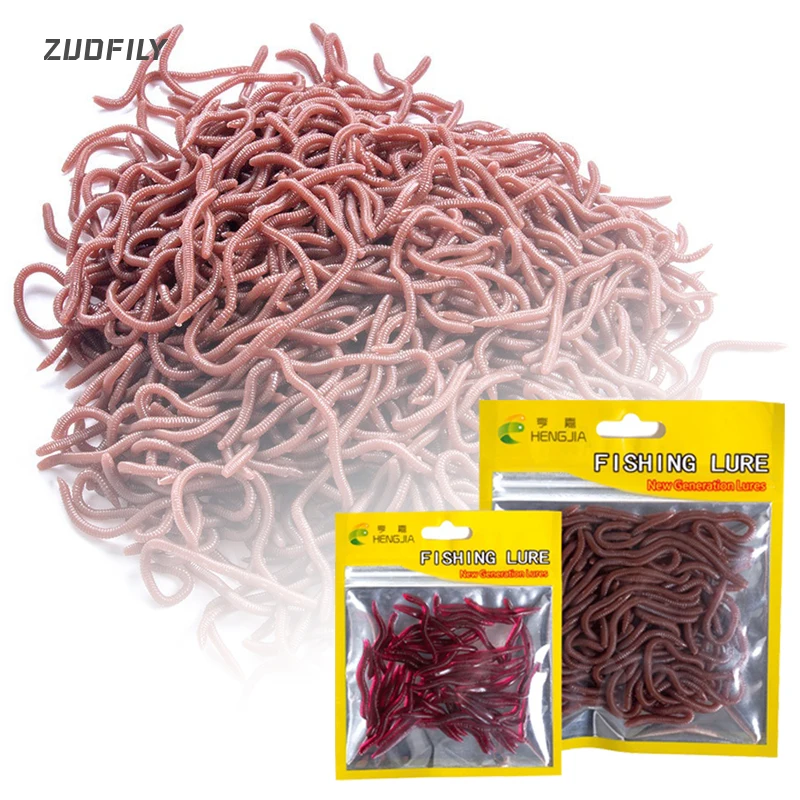 50Pcs Earthworm Soft Lure 4cm 8cm Artificial Simulation Fake Baits ...