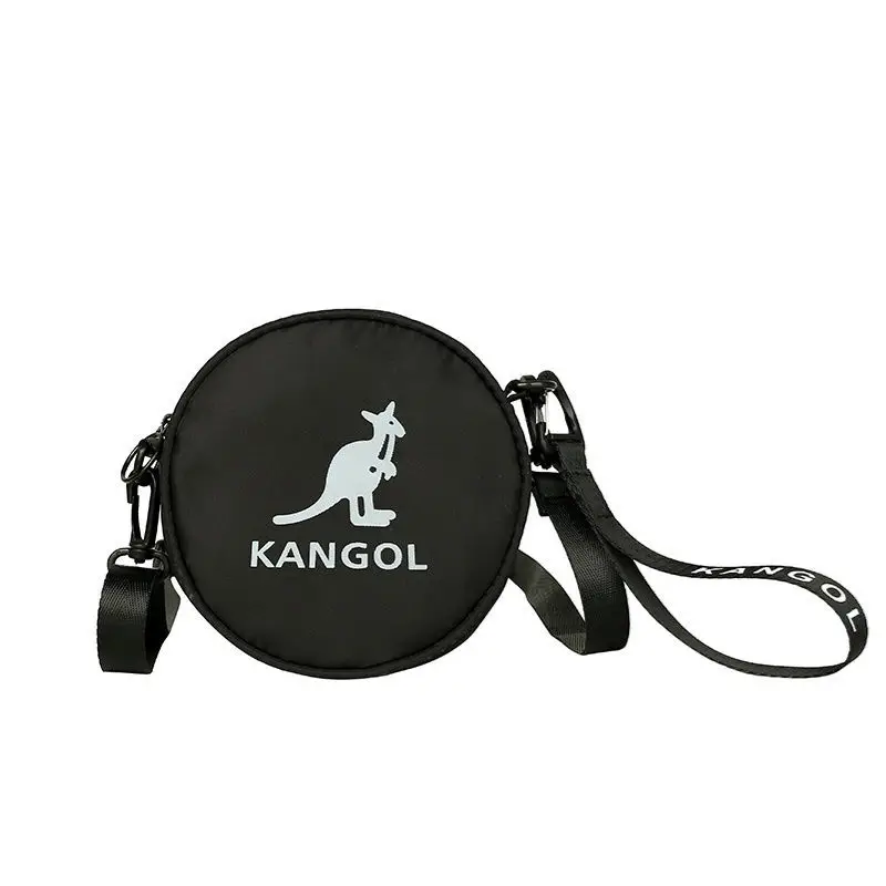 Kangol 옥스포드 천 크로스 바디 백 작은 라운드 백 지갑 및 핸드백 숄더백 화장품 가방 메이크업 가방 카와이
