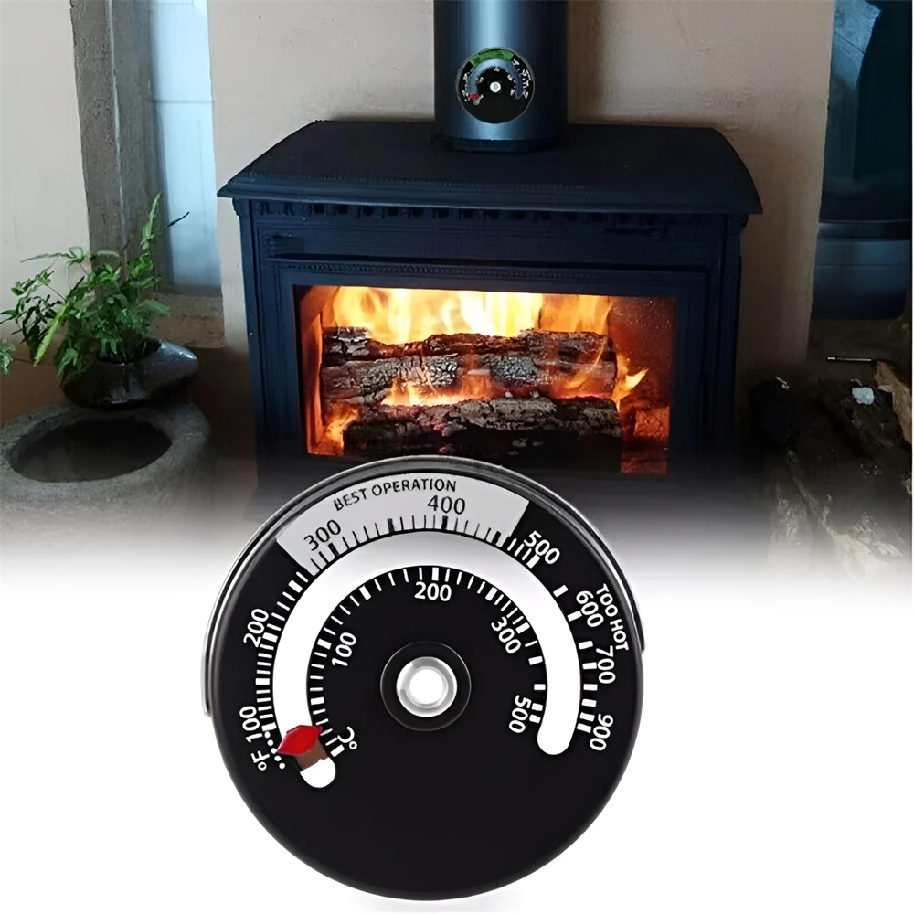 Hot Hermometer Magnetic Wood Stove Heater Thermometer Fireplace Fan ...