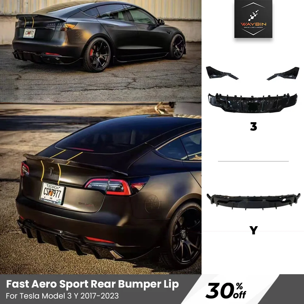 Tesla-2023-Fast-Aero-Carbon-Fiber-Rear-Bumper-Body-Kits-Rear-Diffuser ...
