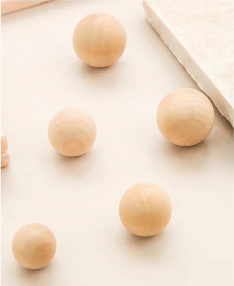 Solid Wood Furniture Handle Drawer Knobs Round Ball Shape Handles for ...