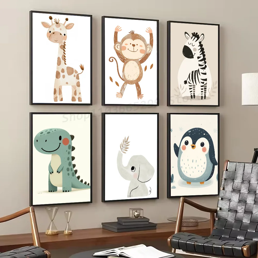 1pc Wildlife Park Poster Self-adhesive Art Waterproof Paper Sticker ...
