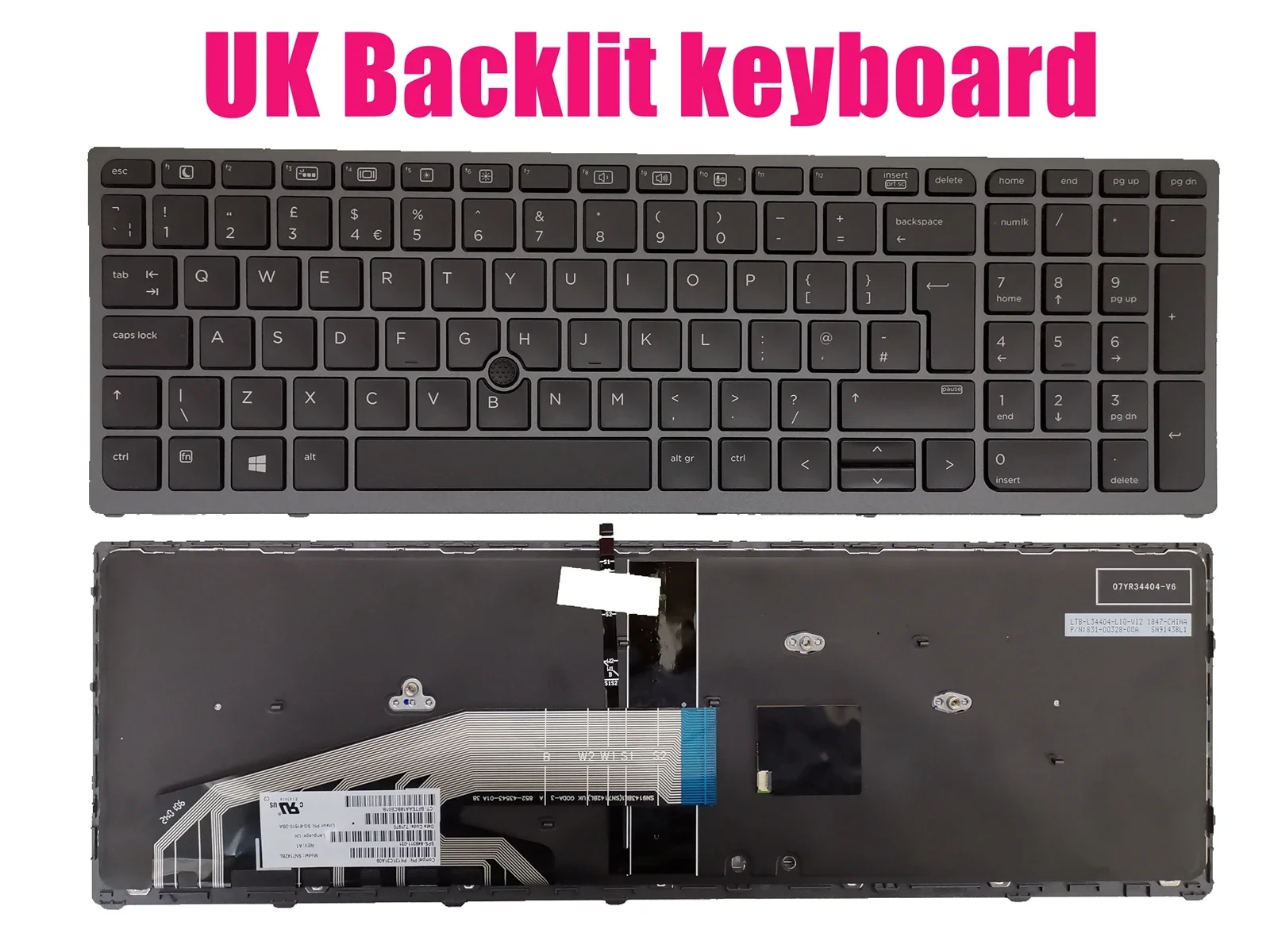 UK Backlit keyboard for HP Zbook 15 G3/15 G4/17 G3/17 G4 848311-031 ...