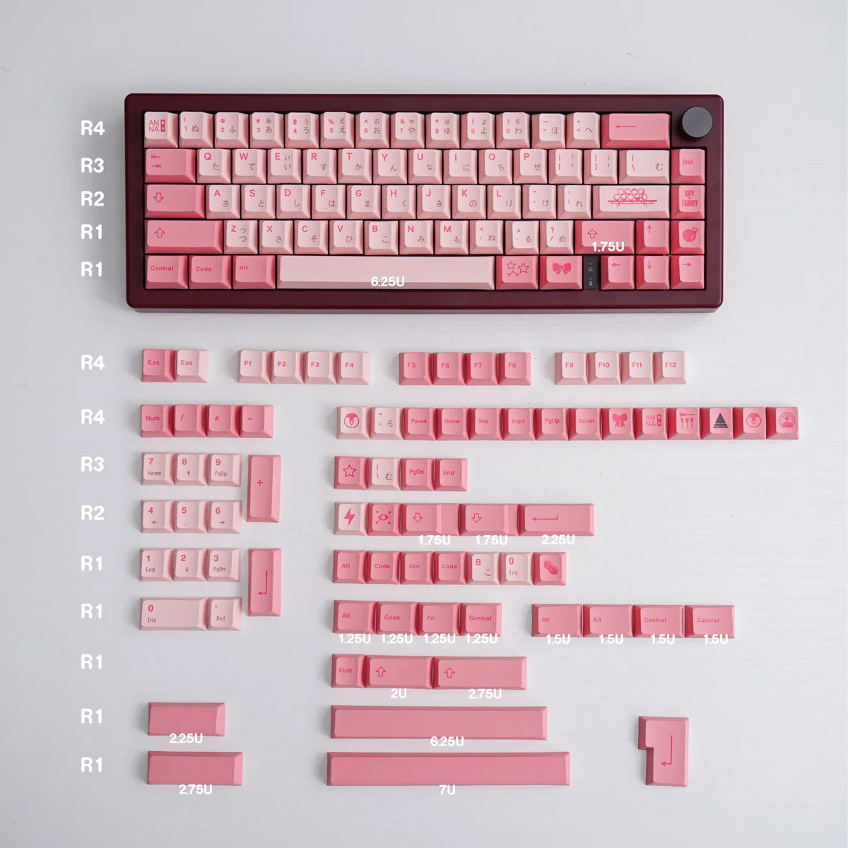 Pink-Mechanical-Keyboard-Keycaps-143-Keys-PBT-Sublimation-Original ...