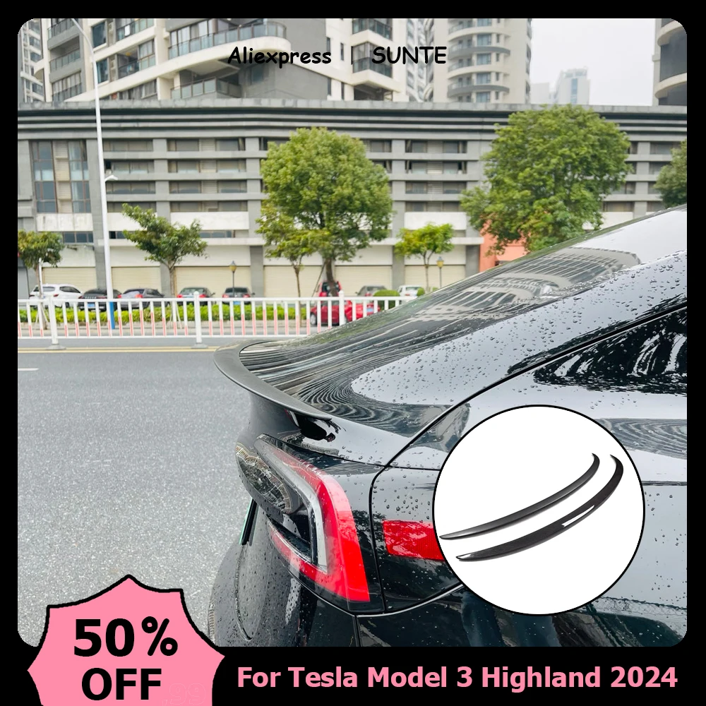 For-Tesla-Model-3-Highland-2024-Spoiler-Model3-Highlander-Real-Carbon ...