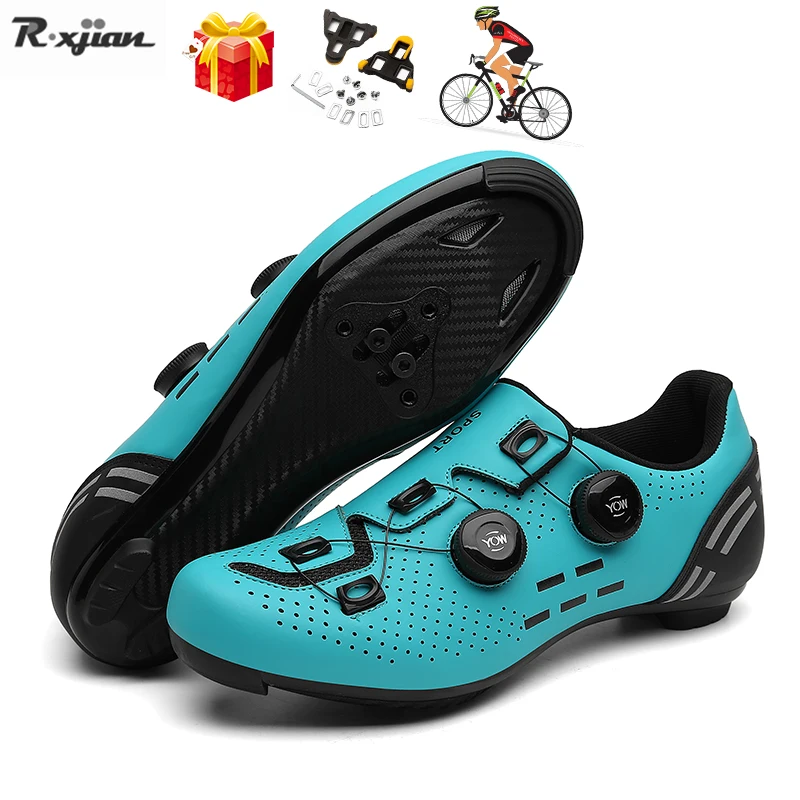 Blue-Cycling-Shoes-for-Men-and-Women-Road-Route-Cleat-Bike-Sneaker-Spd ...