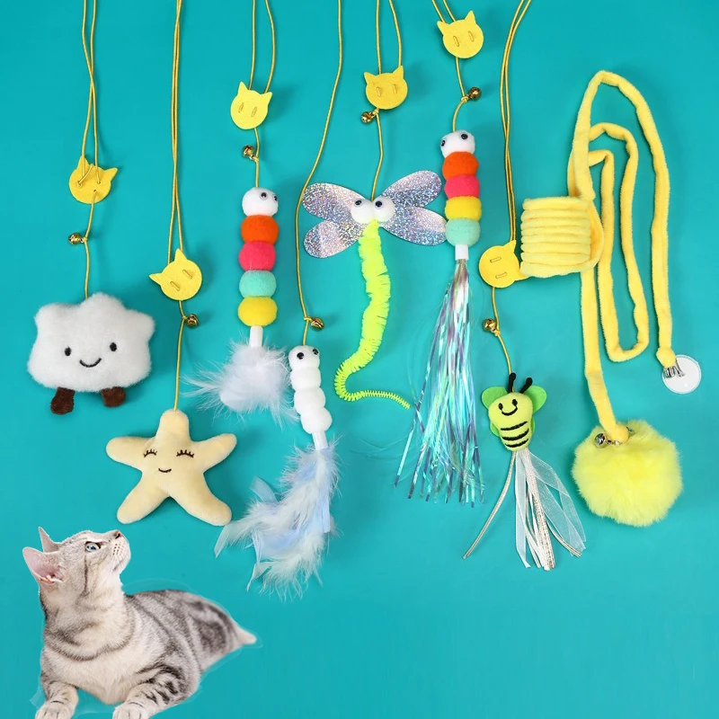 Elastic-Rope-Cat-Toy-Suspended-Hanging-Door-Lib-lula-Estrela-Pena ...