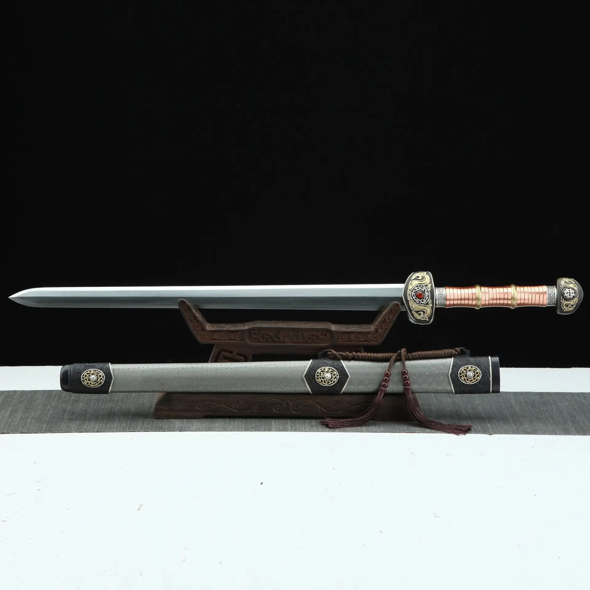 89cm-Chinese-overlord-sword-Damascus-steel-production-real-sword-sharp ...