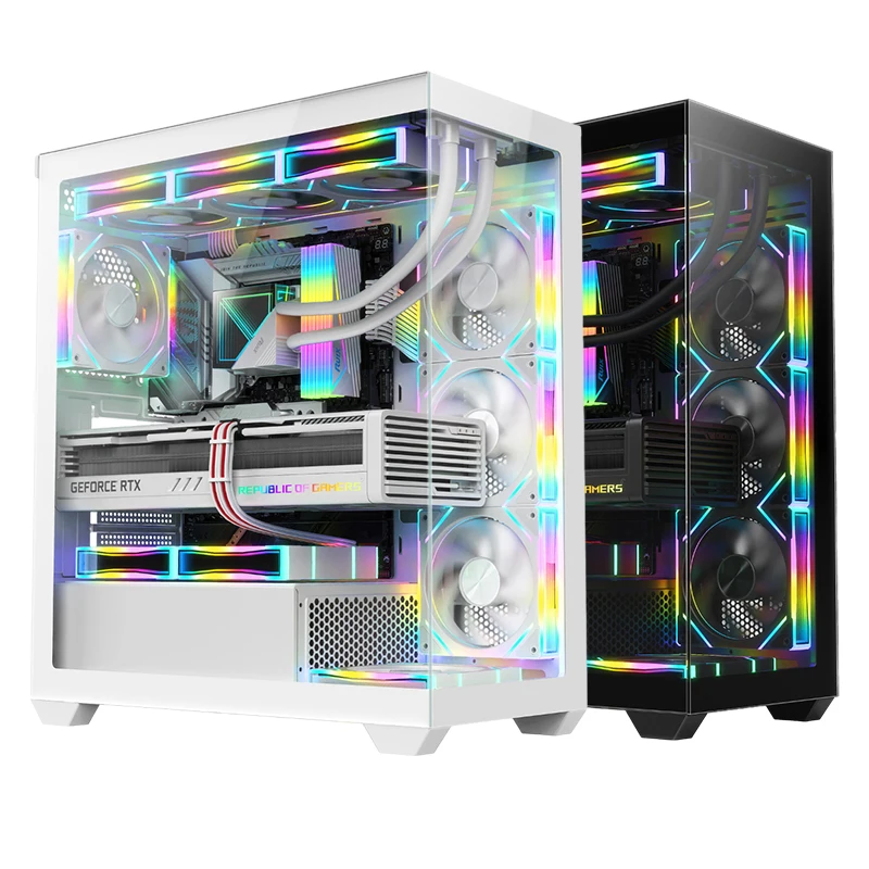 Caixa-transparente-do-computador-Desktop-Gaming-PC-Tower-ATX-M-ATX-ITX ...
