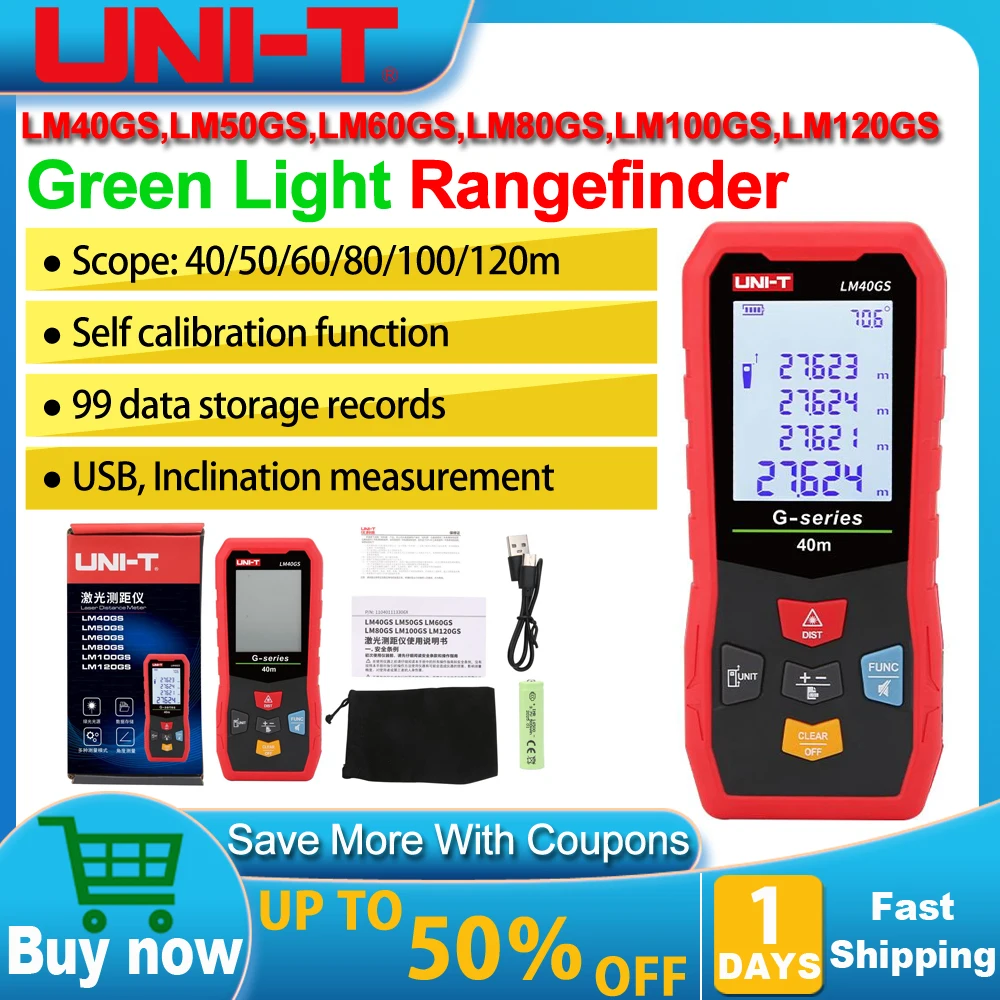 UNI-T LM40GS LM50GS LM60GS LM80GS LM100GS LM120GS telémetro Digital ...