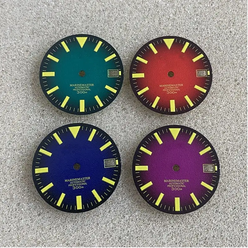 New 28.5mm S Logo Watch Dial Green Luminous Case Tool Face Fit NH35 ...