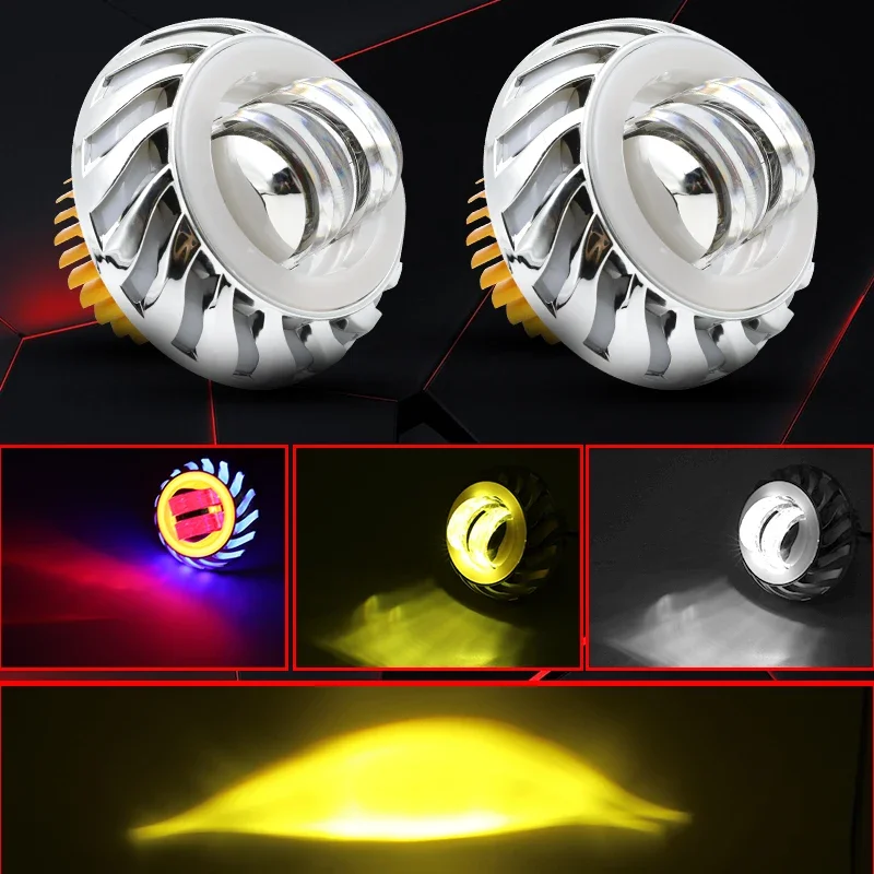 Car-Motorcycle-LED-Angel-Devil-Eyes-with-Projector-Lens-Dual-Halo ...