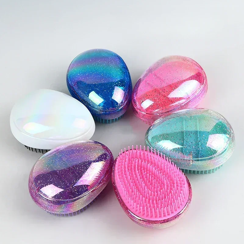 Mini Detangling Hair Brush Egg Round Shape Scalp Massage Hairbrush ...
