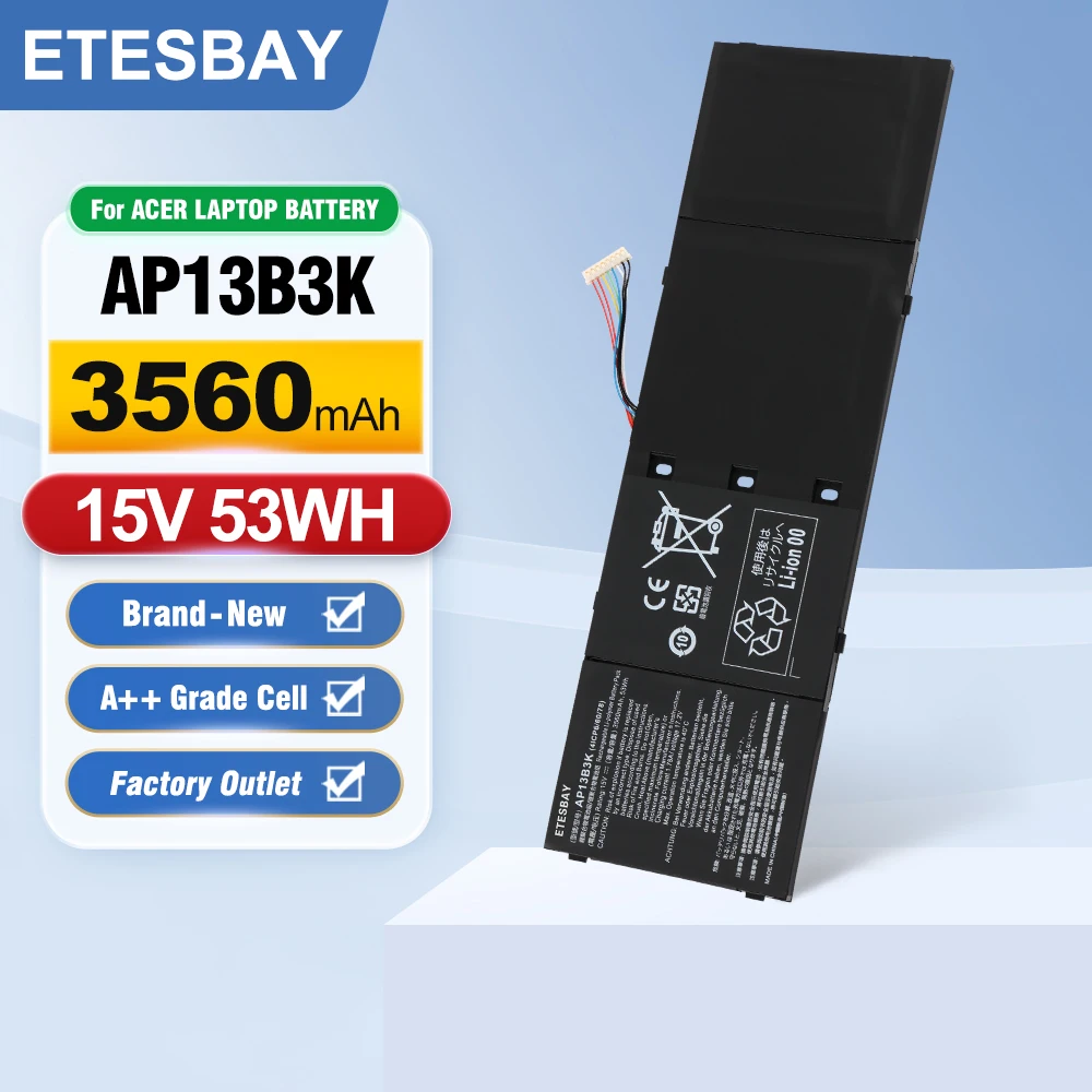 ETESBAY AP13B3K AP13B8K Bateria Do Portátil para Acer Aspire V5-573G V5 ...