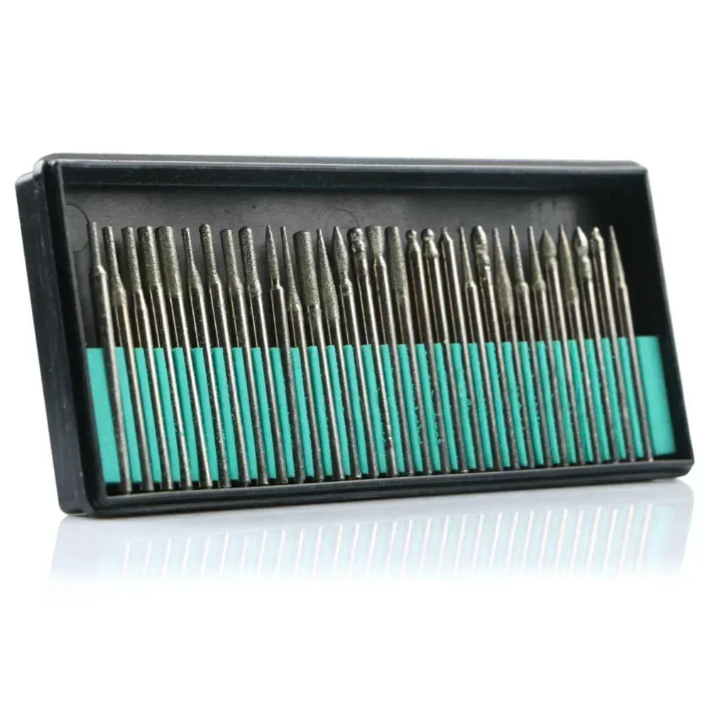 30-Pcs-set-Diamond-Point-Burr-Bits-Drill-Head-Dremel-Accessories-Needle ...