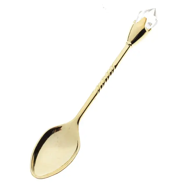 Crystal Vintage Pattern Small Coffee Tea Mini Spoon Mixing Gold Silver ...
