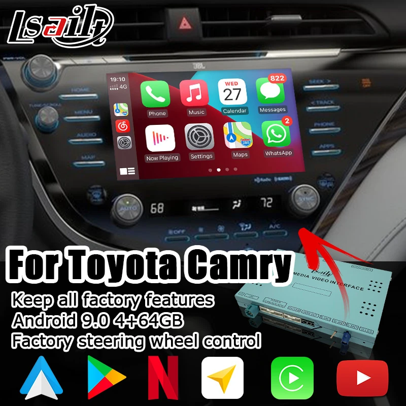 Android / wireless CP AA interface box for Toyota Camry 2018-present ...