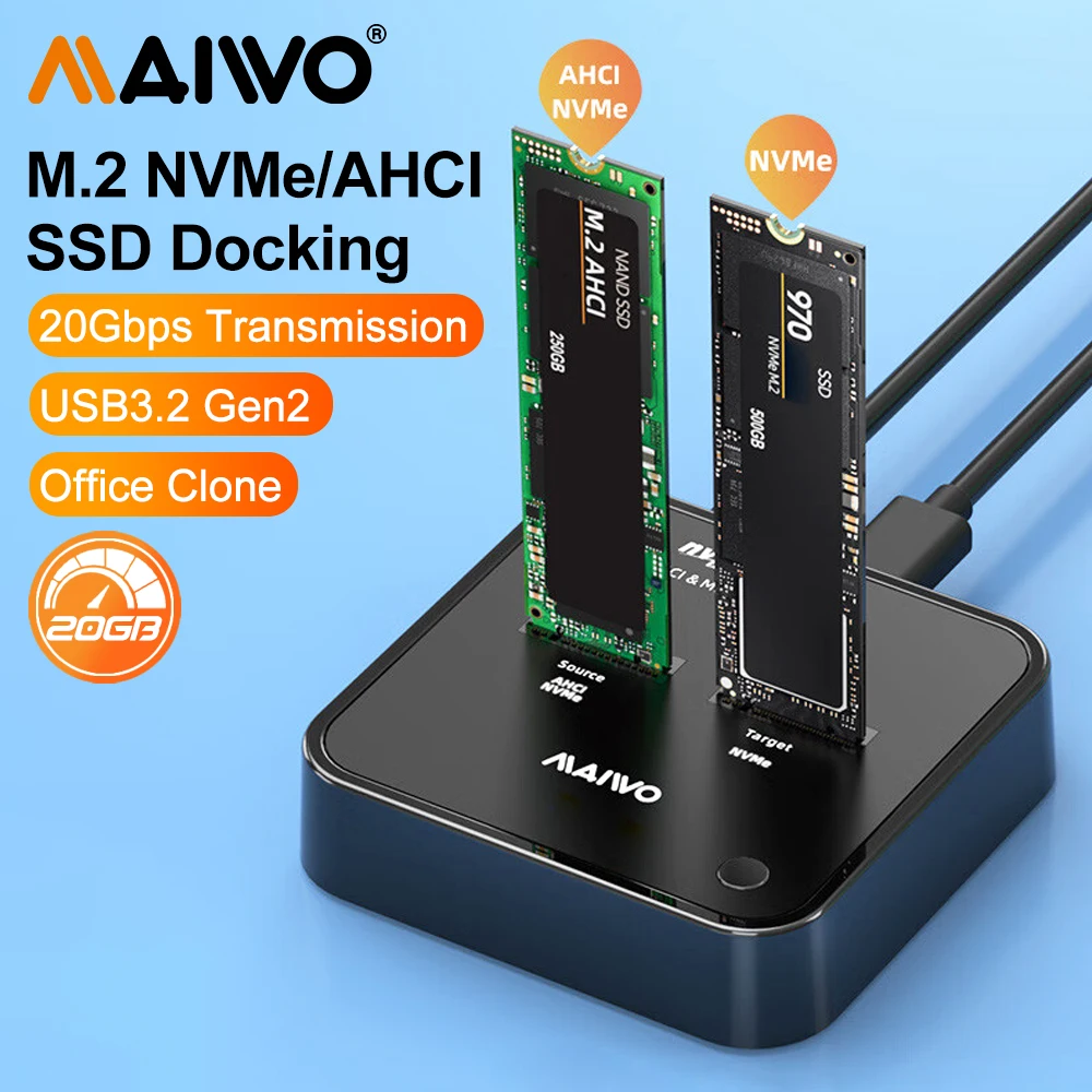 MAIWO-M2-NVMe-SSD-Enclosure-Adapter-Mobile-Case-Supports-NVMe-AHCI-Case ...