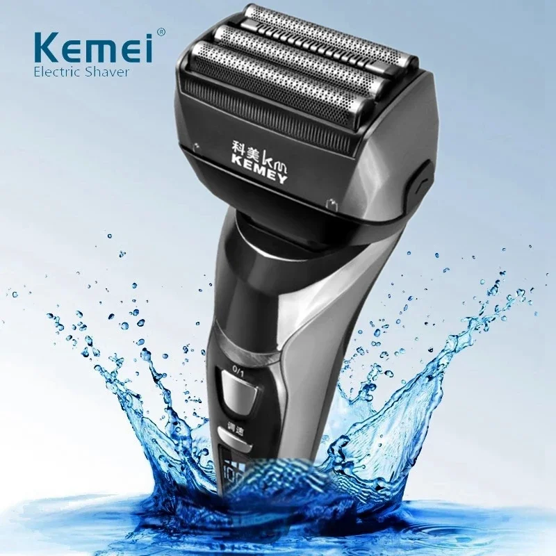 Original-Kemei-3-Speed-Motor-Electric-Shaver-For-Men-Rechargeable-Beard ...