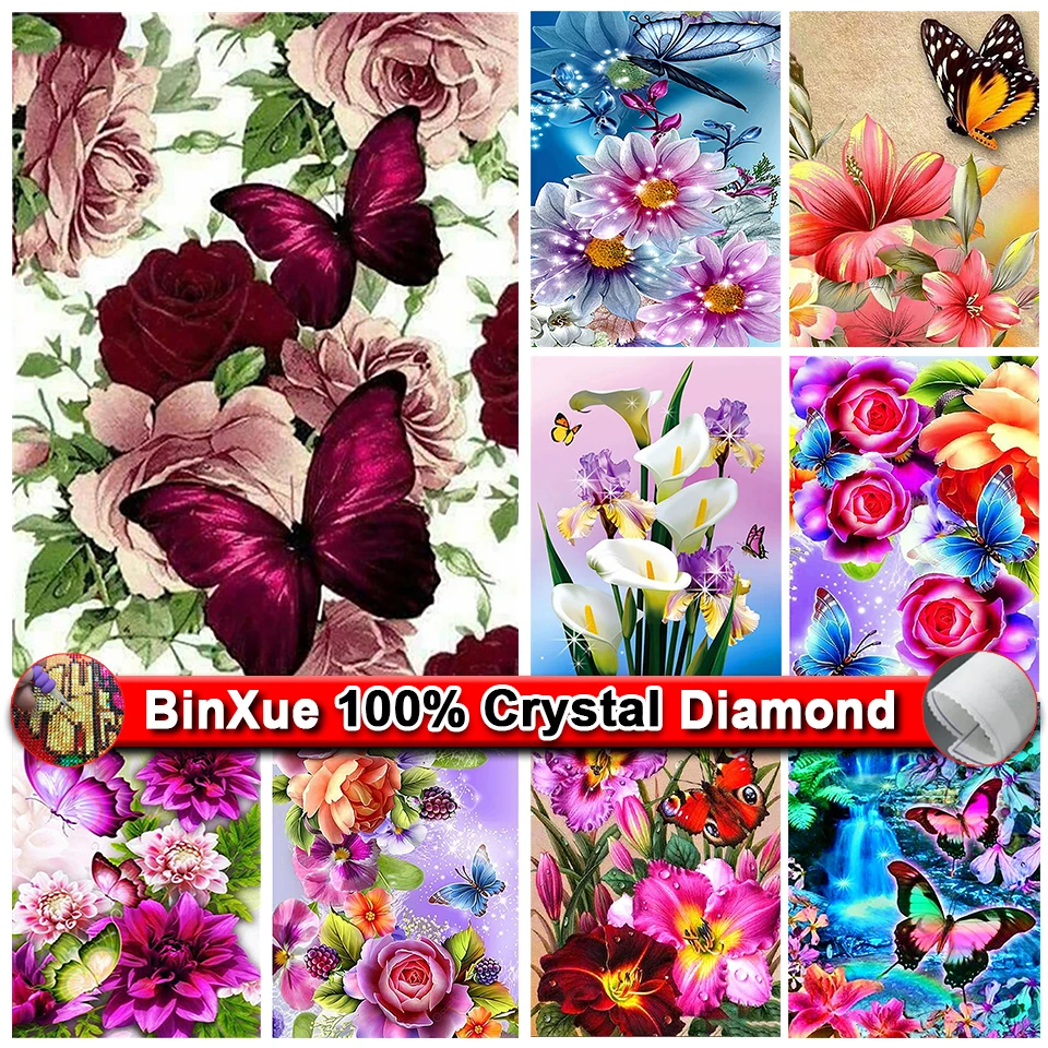 BinXue-Ensemble-de-peinture-au-diamant-en-cristal-de-papillon-color ...
