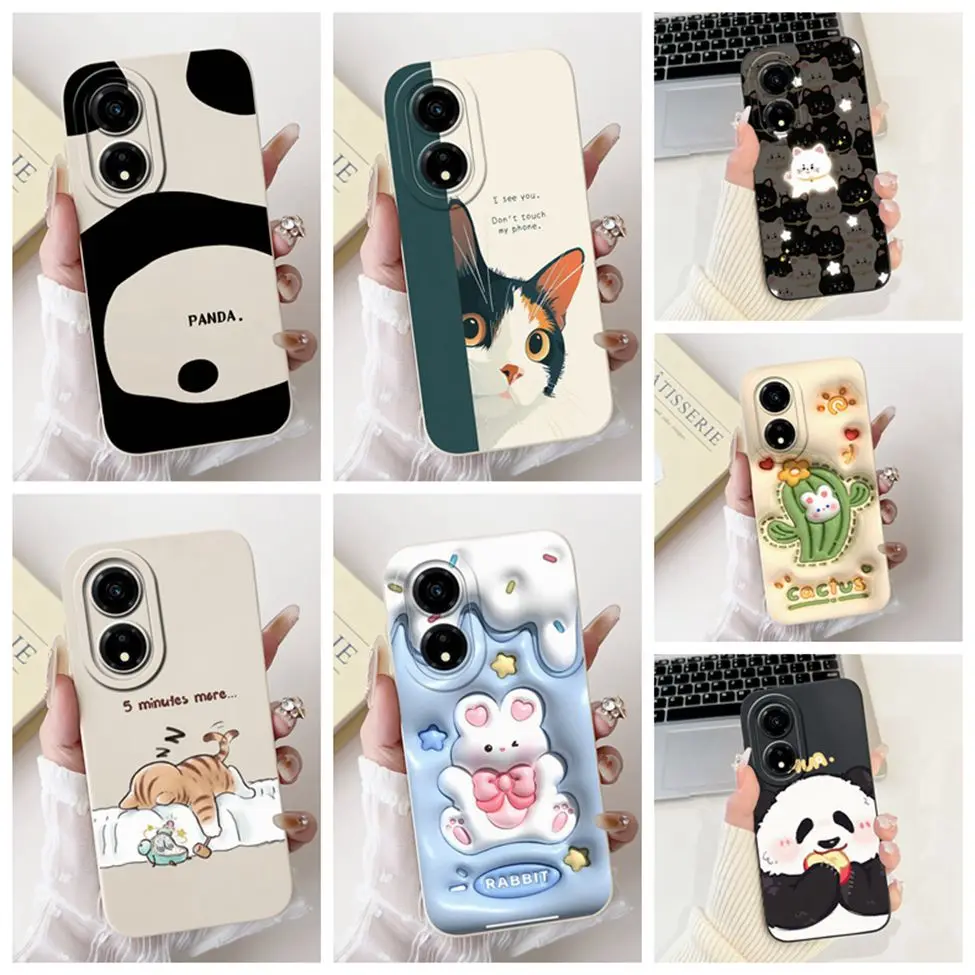 Casing For Honor X5 X5Plus Case Fashion Flowers Cute Cartoon Cat ...
