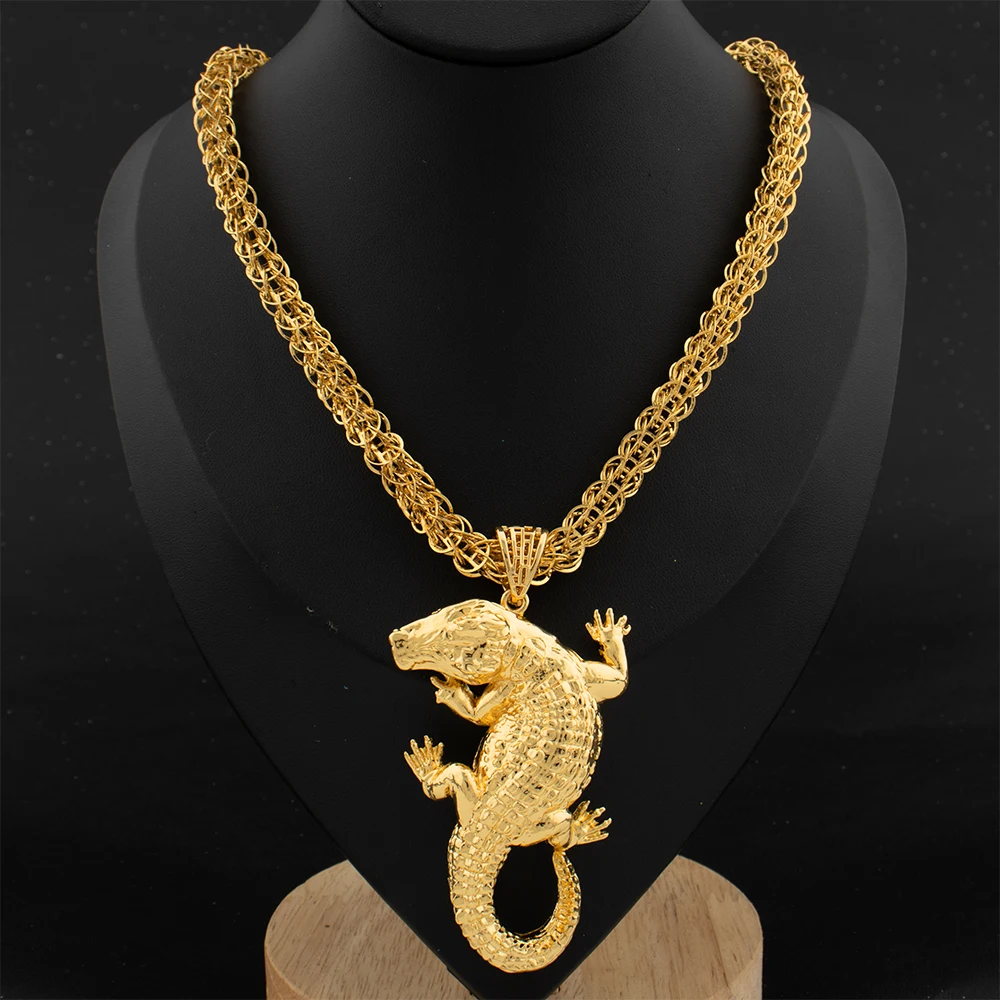 Crocodile-Pendant-18K-Luxury-Gold-Color-Neclace-Chain-Dubai-Jewelry ...