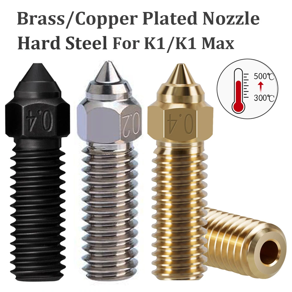 2pcs-Copper-Plated-K1-Nozzle-M6-600mm-s-High-speed-Nozzles-For-Creality ...