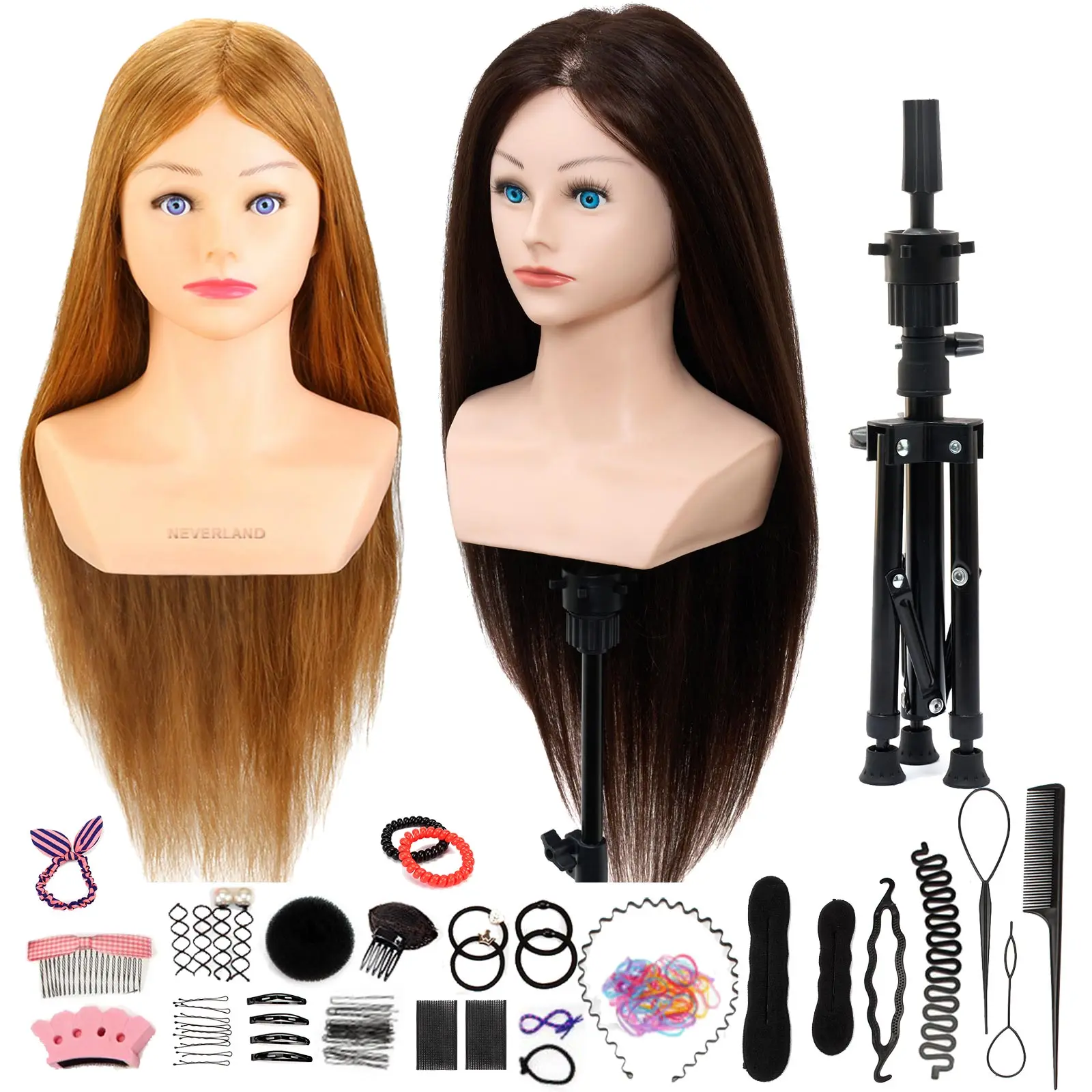 Mannequin-Head-with-Shoulder-24-80-Real-Hair-Hairstyles-Hairdresser ...