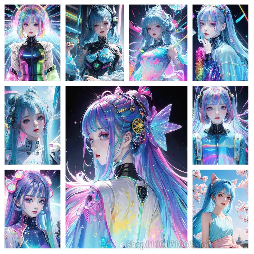 New-Anime-Full-Diamond-Painting-Cartoon-Girl-Diamond-Mosaic-Portrait ...