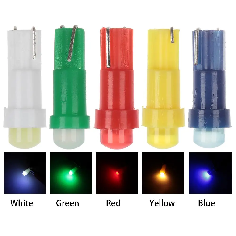 10/20pcs T5 COB 1LED Car Dashboard Gauge Instrument Lights Bulbs Wedge ...