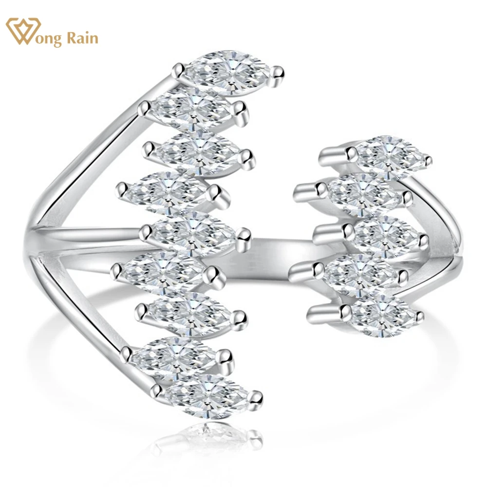 Wong Rain 100% 925 Sterling Silver 2*4MM Marquise Cut Lab Sapphire ...
