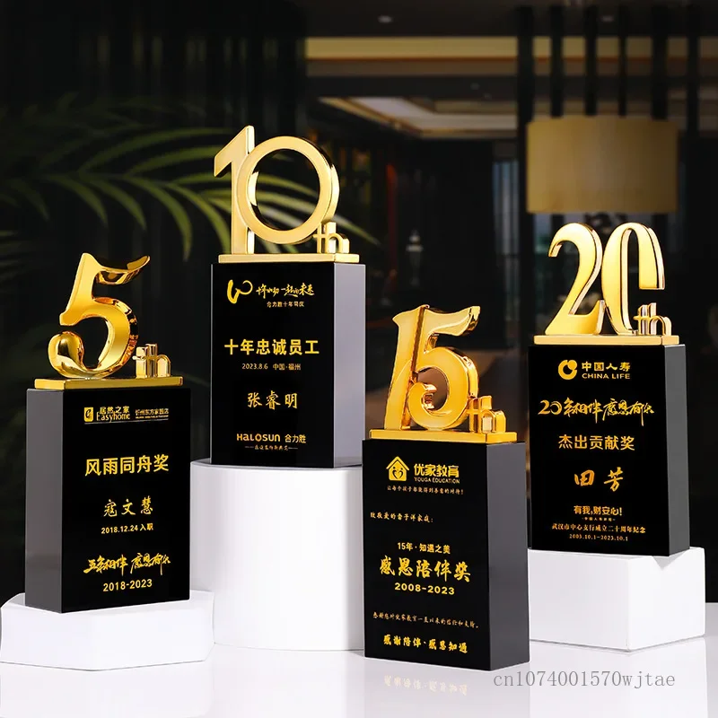 Creative-Digit-Metal-Anniversary-Commemorative-Crystal-Trophy-Home-Gift ...