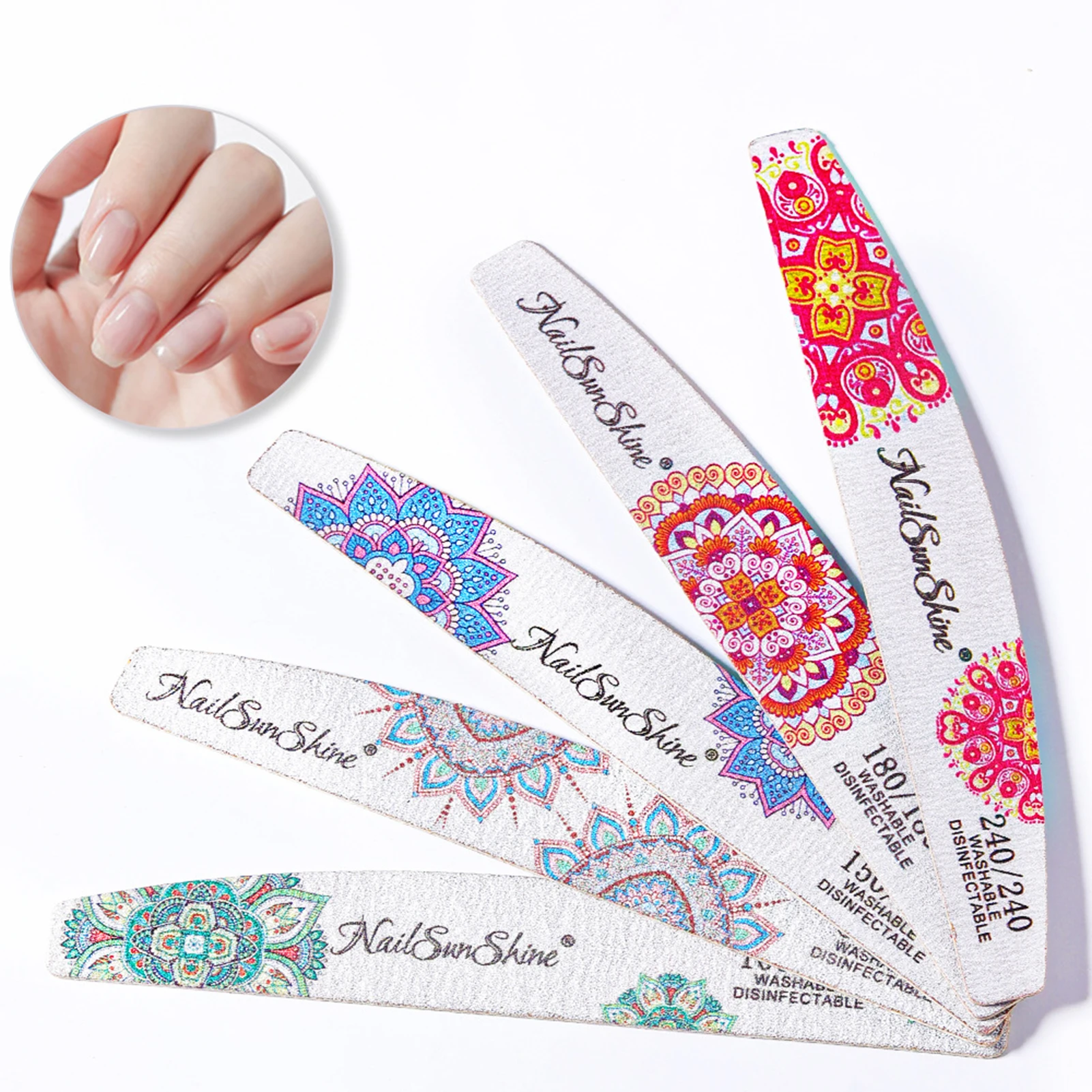 Flower-Manicure-Nail-File-Buffer-Practical-Double-Sided-Printed-Nail ...