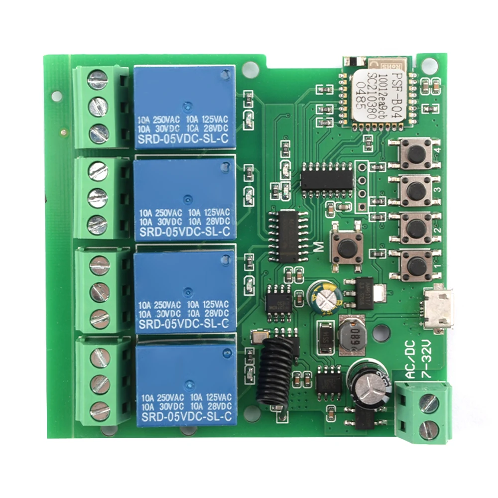 For-eWelink-4-Channel-Smart-Switch-WIFI-Relay-Module-Support-433MHZ-RF ...