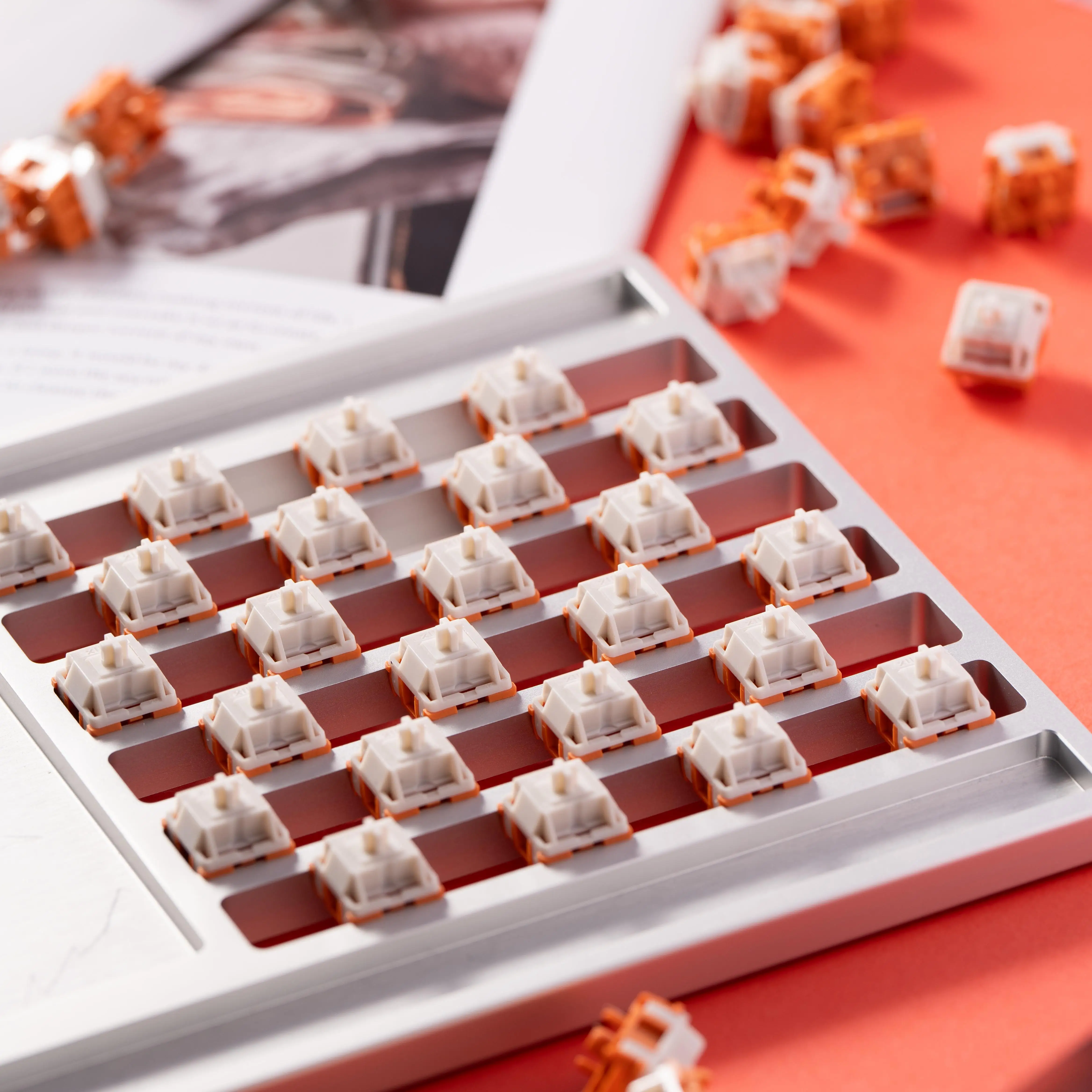 XLLAB-x-HMX-vintage-citrus-switch-Linear-Silver-Switches-DIY-Keyboard-Switches-48g-Actuation ...