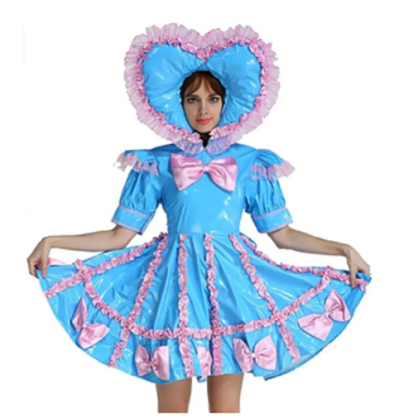 French-PVC-Lockable-Sissy-Dress-Adult-Baby-Uniform-Maid-Role-Play-Dress ...