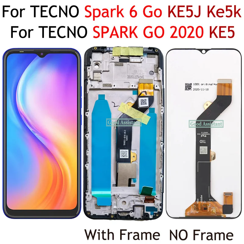 Black 6.52 Inch For Tecno Spark 6 Go Ke5j Ke5k / Spark Go 2020 Ke5 Lcd ...