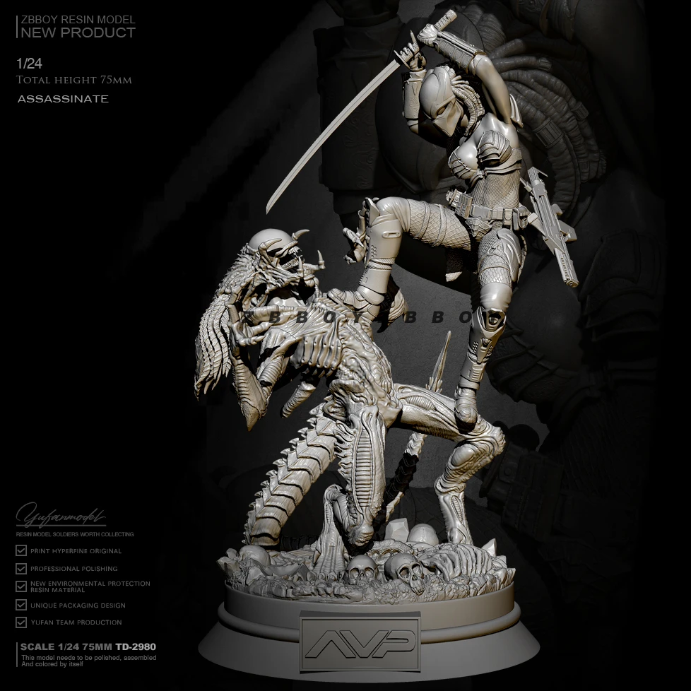 1/24 Resin Model Kits Resin Figure Diy Toy Resin Soldier Self-assembled ...