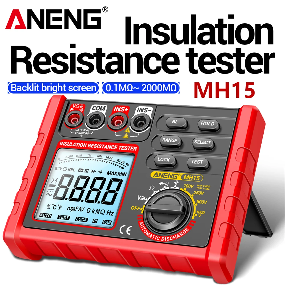 ANENG-MH15-Insulation-Earth-Resistance-Tester-Digital-Meter-Automatic ...