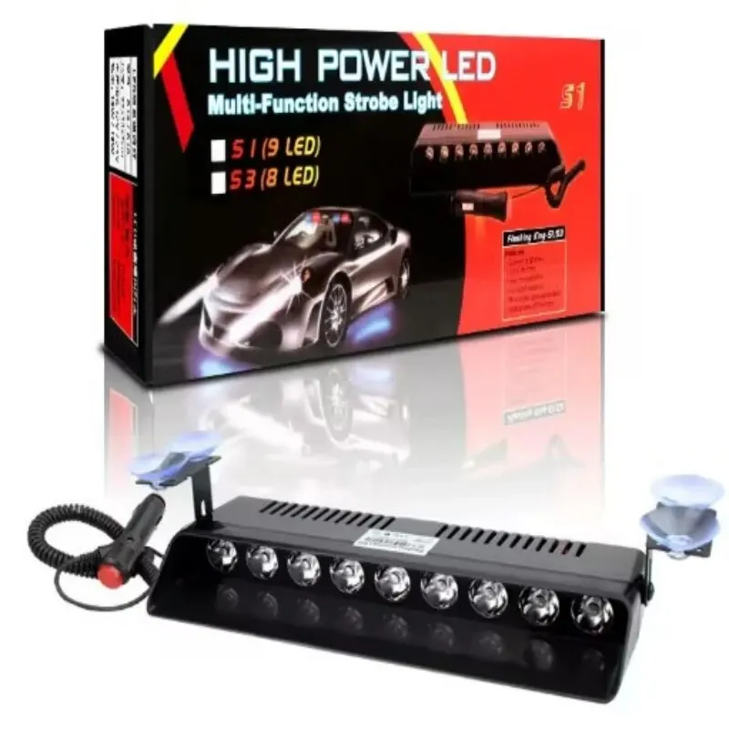 Car Warning Light 9 LED Cigarette Flashing Signal Lamp Strobe Emergency ...