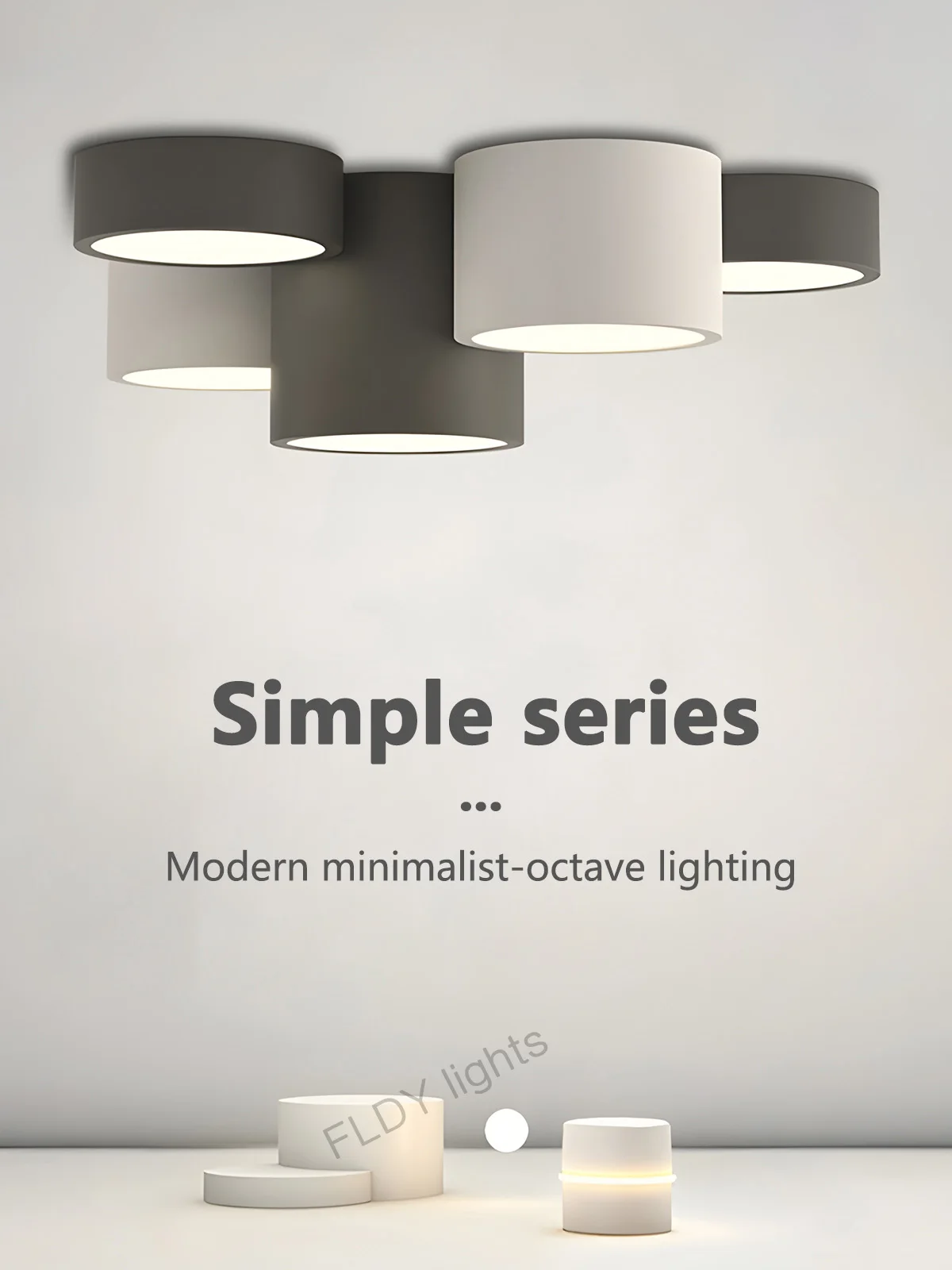 Nordic Black White Combination Ceiling light for Living Room Bedroom ...