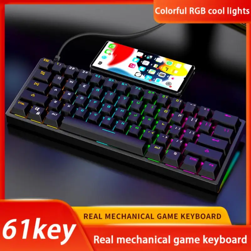 G101-RGB-USB-Mini-Mechanical-Gaming-Keyboard-Red-Switch-61-Keys-Wired ...