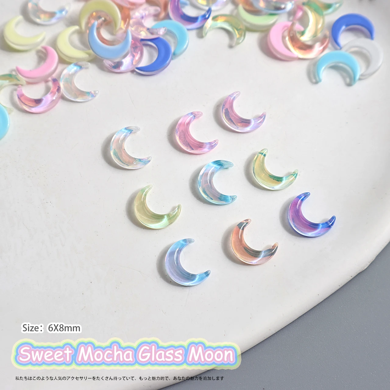 6x8MM-Beautiful-Mocha-Moon-Glass-Crystal-Diamond-Flat-Back-Nail-Art ...