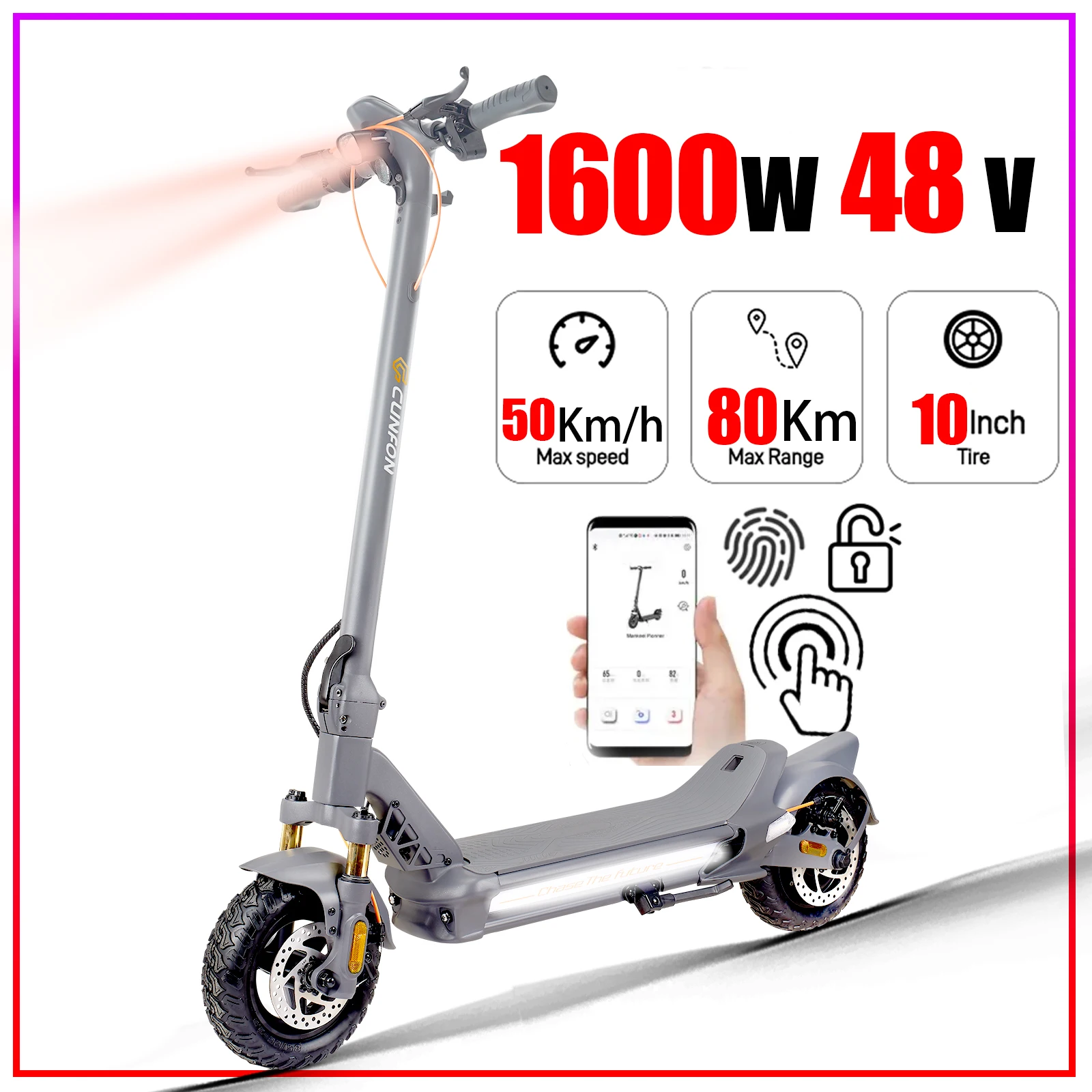 EU-New-RZ800-Adult-Electric-Scooter-peak-1600w-Can-Be-Linked-To-Mobile ...