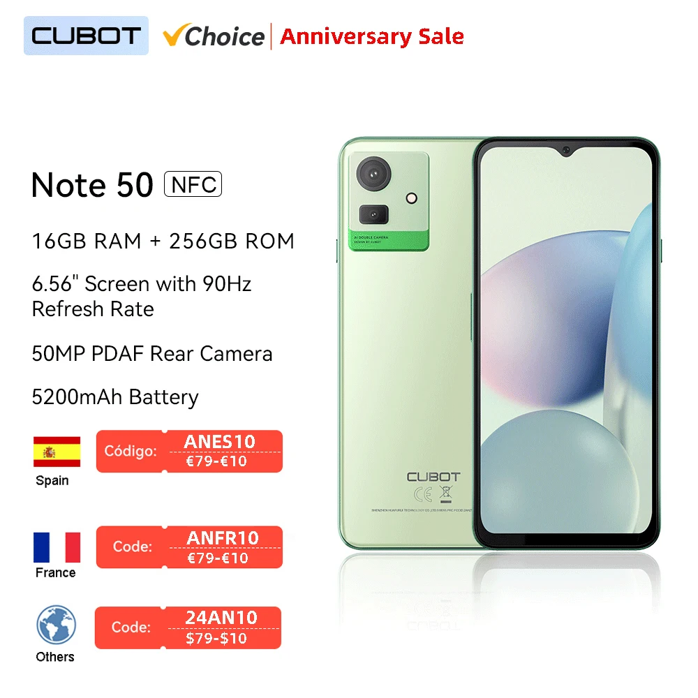 Choice-Cubot-NOTE-50-Android-Smartphone-256GB-ROM-16GB-RAM-8GB-8GB ...