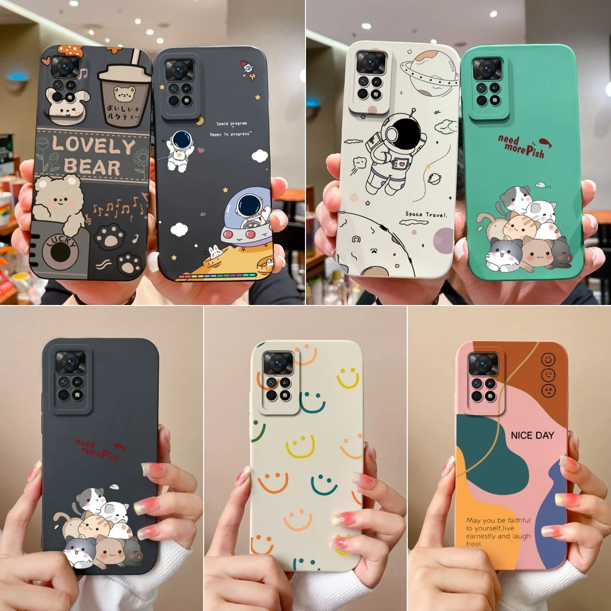 Bear-Milk-Tea-Phone-Case-For-Xiaomi-Redmi-Note-11-Pro-4G-5G-Silicone ...